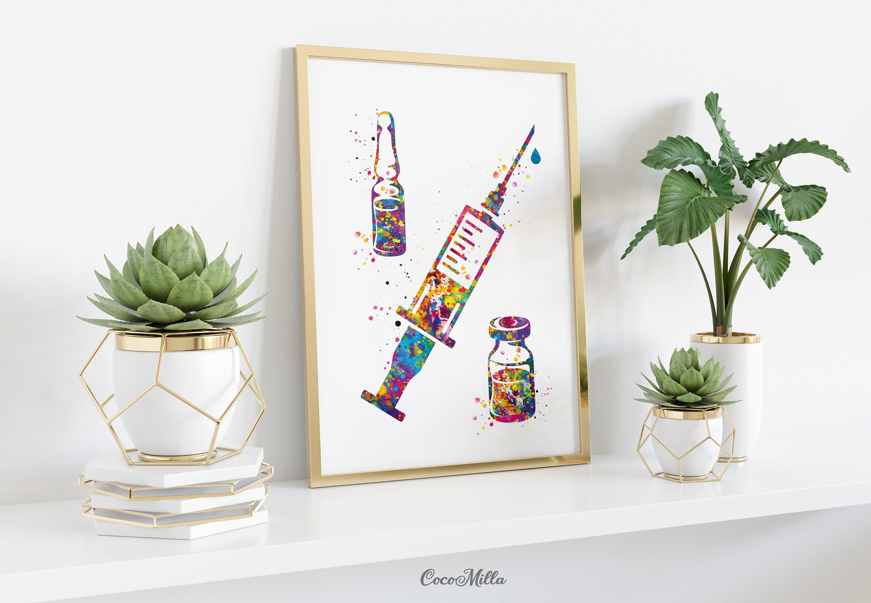 Syringe Injection Watercolor Print Medical Art Dentist IV - Etsy UK