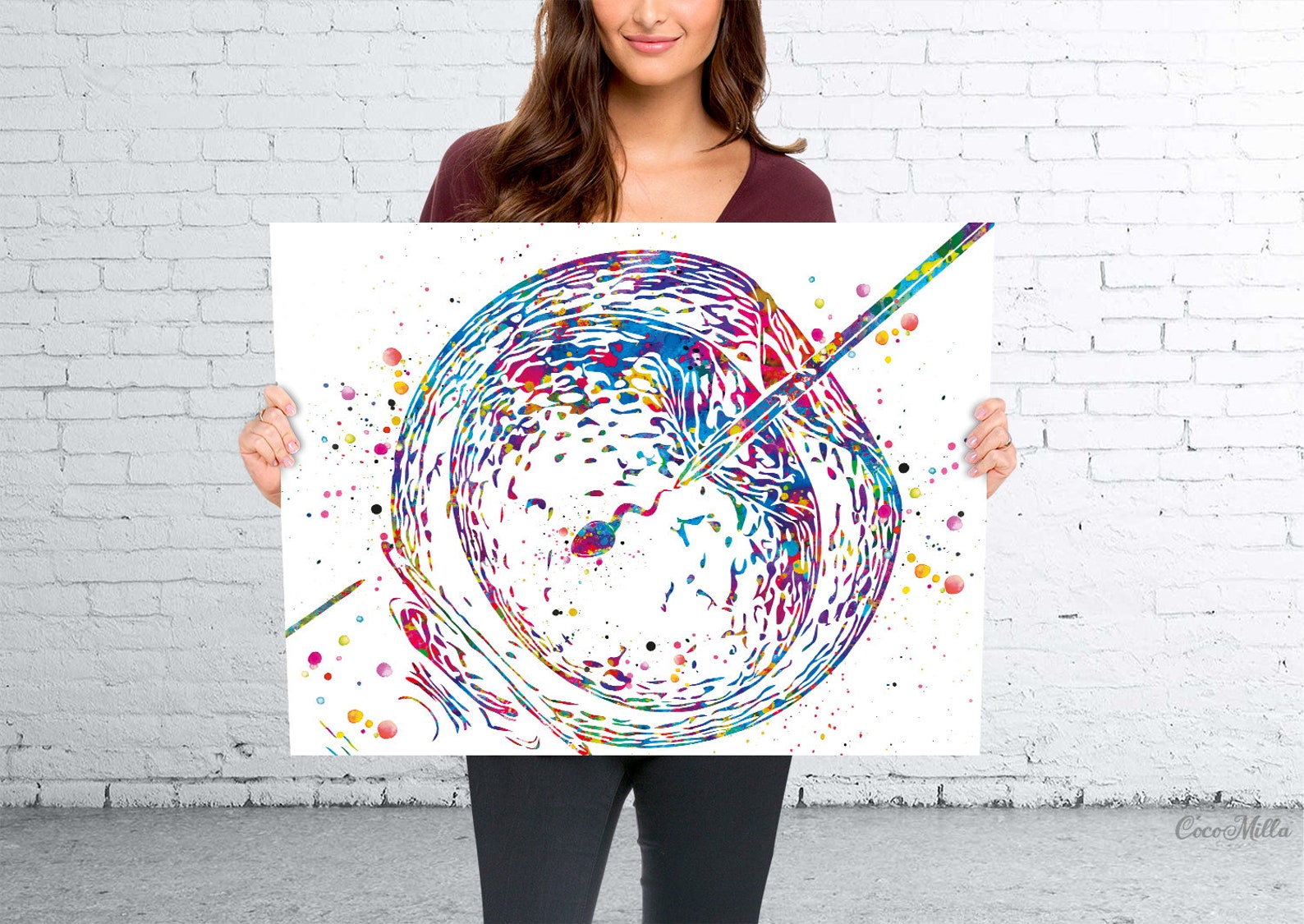 IVF Art Watercolor Print Embryonic Art Gynecology Medical Art | Etsy