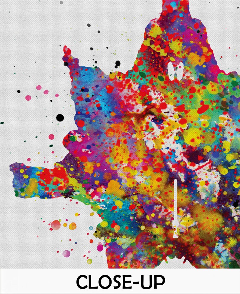 Rorschach Inkblot Test Card 6 Watercolor Print Psychology | Etsy