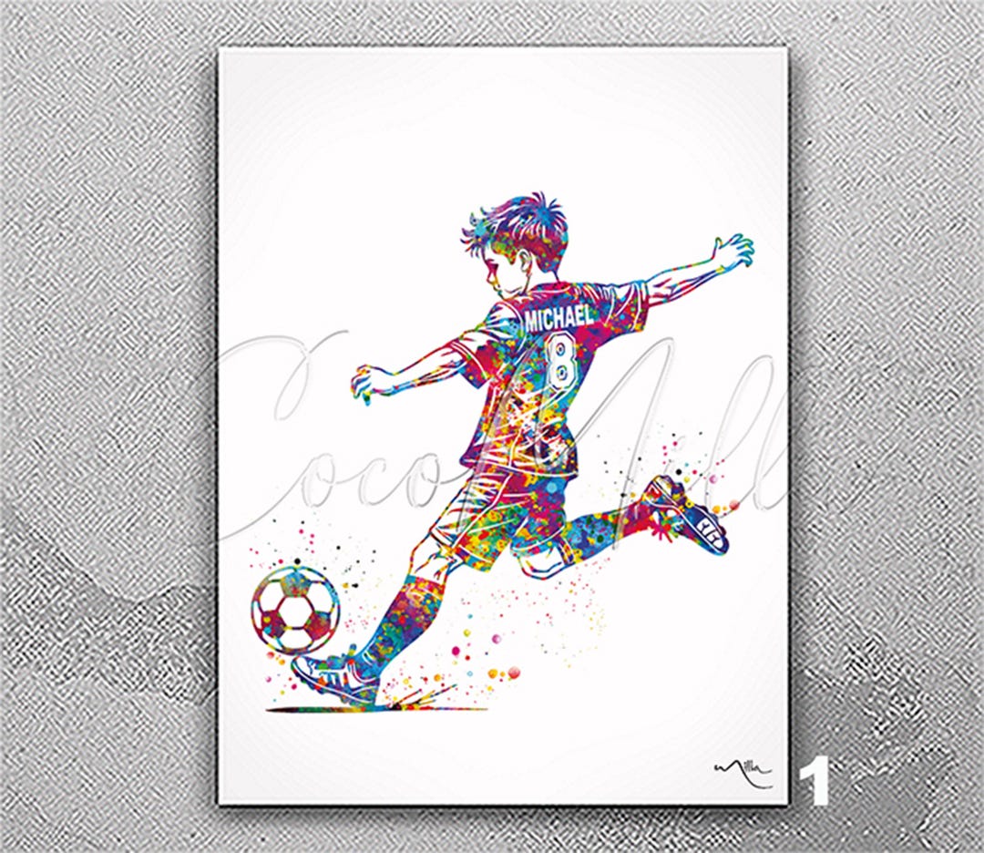 Personalized Football Player Gift | Football Poster for Boys | Kids ...