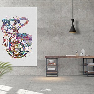 Semicircular Canals Ear Watercolor Print Audiologist Gift Audiology Ear ...