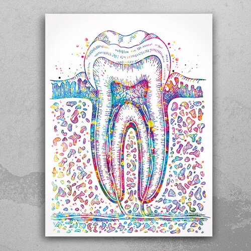 Tooth Fairy Watercolor Print Dental Art Dentist Clinic Wall | Etsy India