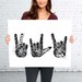 Peace Love Rock Symbol Watercolor Print ASL Sign Language Love - Etsy