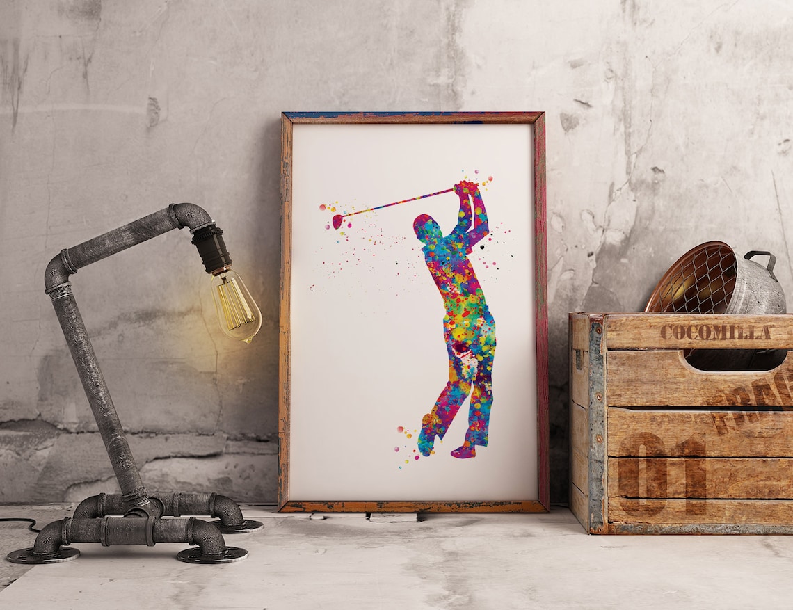 Golf Watercolor Print Gift for Golfers Golf Gift Golfer Golf | Etsy