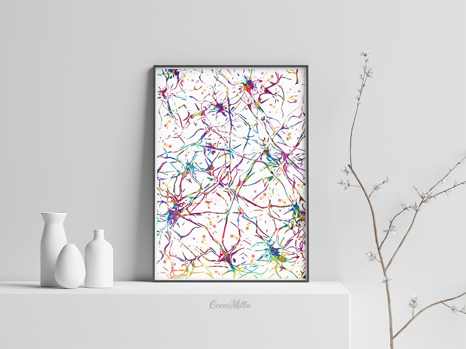 Neural Network Watercolor Print Abstract Medical Art Science | Etsy