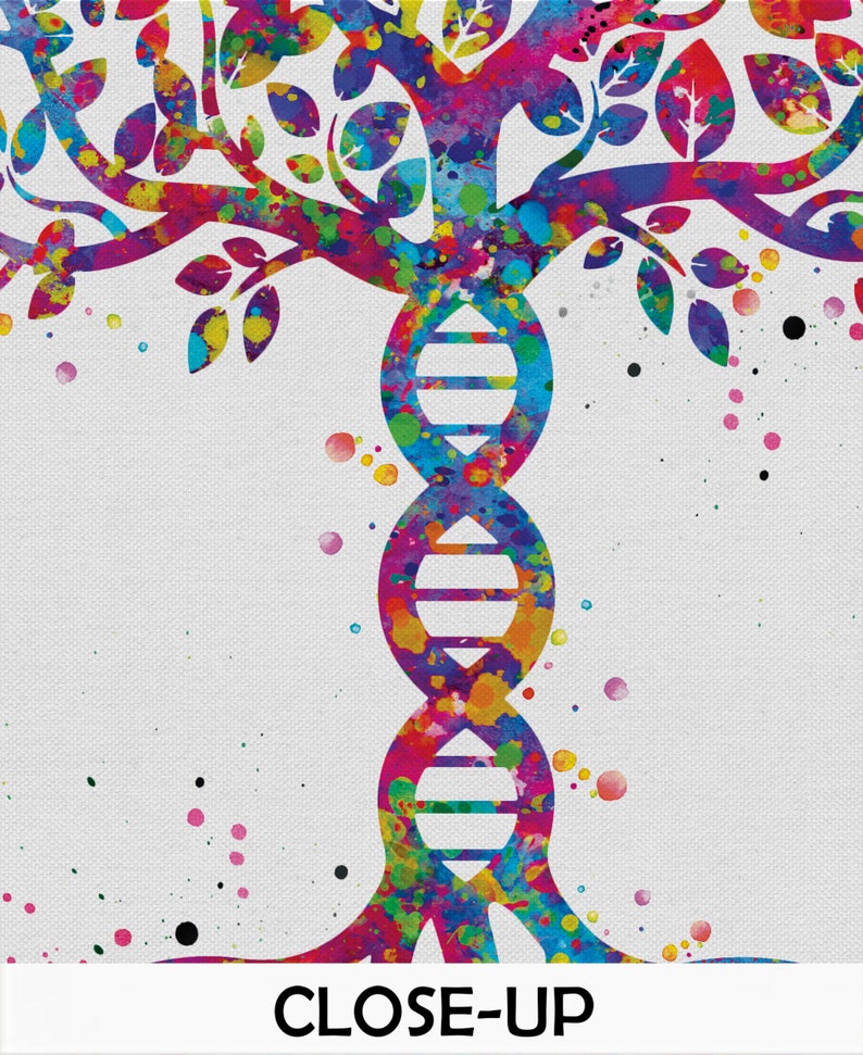 DNA Tree Watercolor Art Print Medical Symbol Wall Art Nurse | Etsy