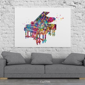 Piano Watercolor Print Music Instrument Wall Art Poster Music Piano Art ...