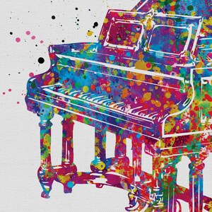 Piano Watercolor Print Music Instrument Wall Art Poster Music Piano Art ...