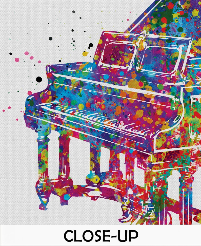 Piano Watercolor Print Music Instrument Wall Art Poster Music - Etsy