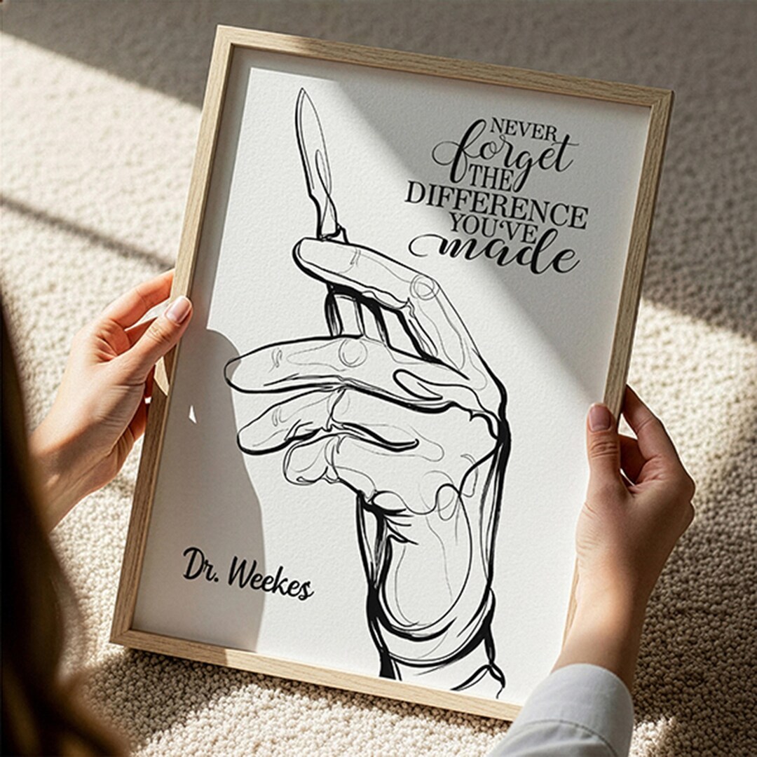 Personalized Surgeon Minimalist Line Print - Continuous Line Art ...
