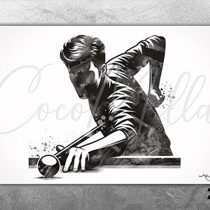 Billiards Watercolor Print Pool Art Snooker Art Wall Decor for Him Pool ...