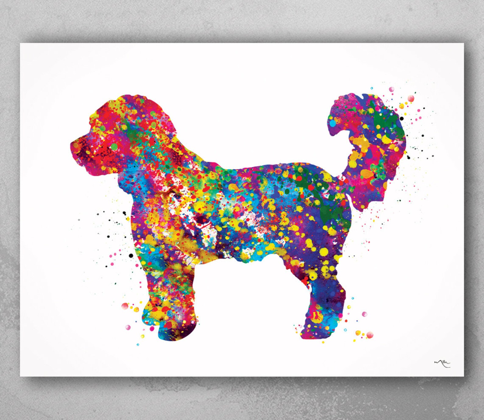 Cockapoo Dog Watercolor Print Dog Art Memorial Dog Portrait - Etsy