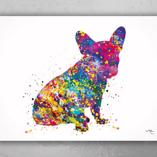 French Bulldog Art Watercolor Print Frenchie Art Print - Etsy