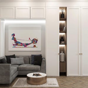 Rowing Woman Watercolor Print Sports Art Rowing Workout Room Decor ...