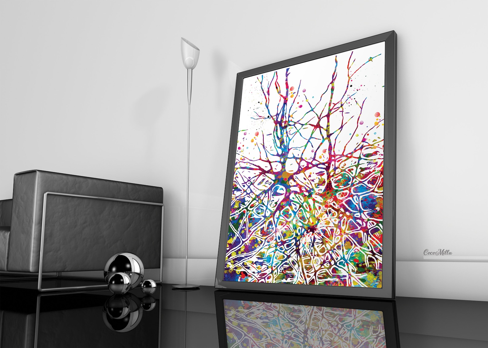 Neural Network Watercolor Print Abstract Medical Art Science Neurology ...