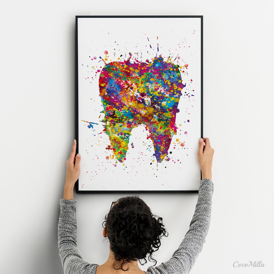 Tooth Art Watercolor Print Teeth Anatomical Art Dental Clinic | Etsy