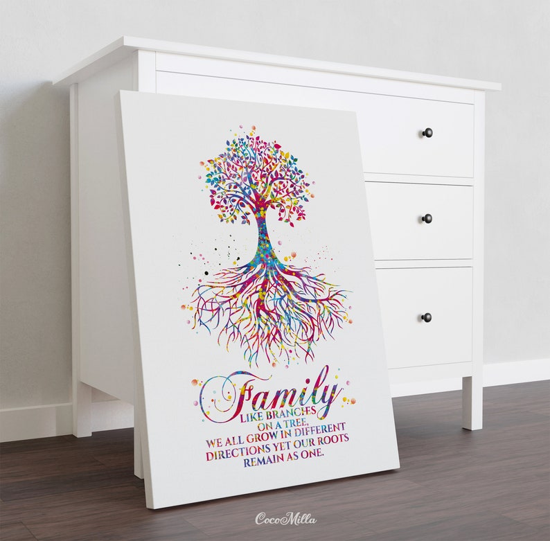 Tree Roots Family Quote Watercolor Print Wedding Gift | Etsy