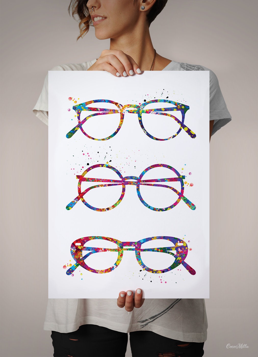 Eyeglasses Watercolor Print Optometrist Gift Optician Poster | Etsy