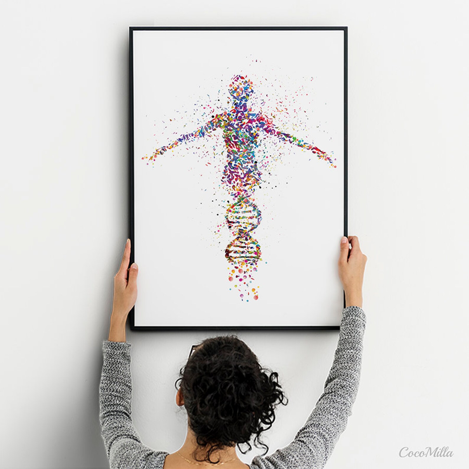 DNA Human Watercolor Print Dna Art Medical Wall Art Nurse Gift - Etsy