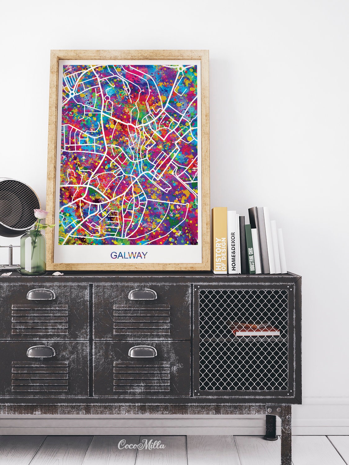 Galway Map, Galway Watercolor Print, Galway Street Map, Travel Decor ...