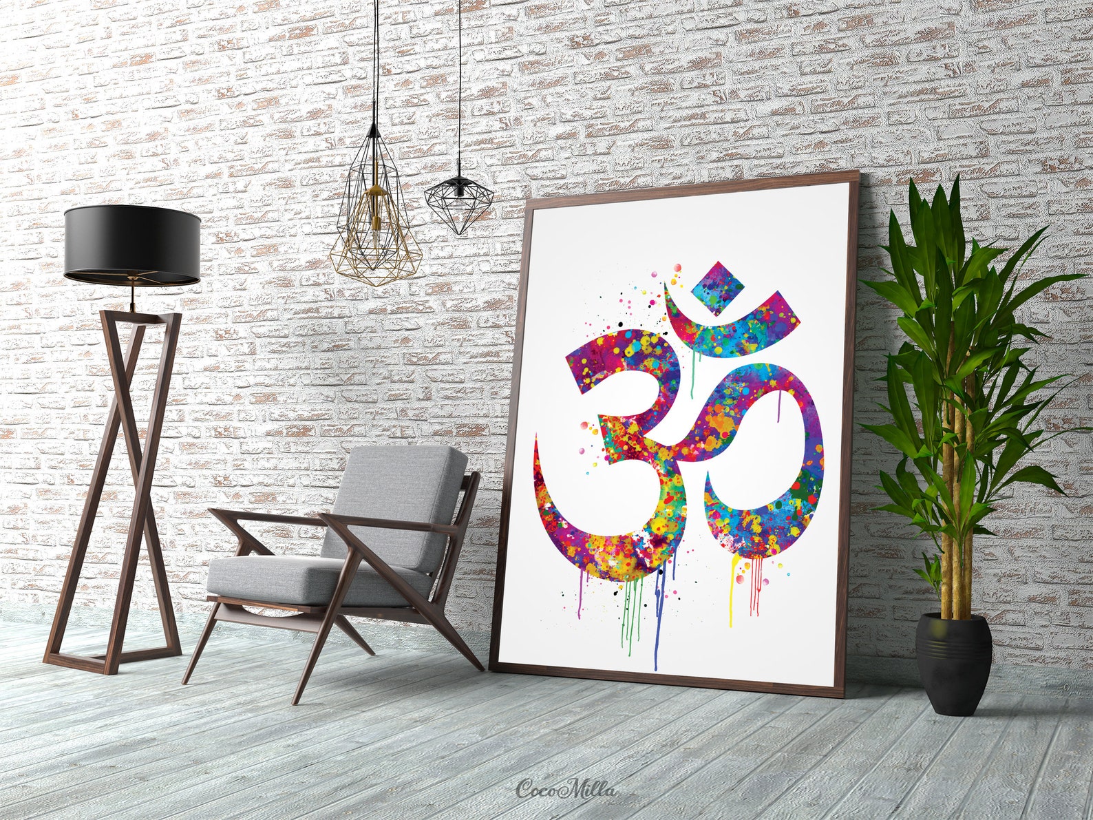 Om Art Symbol Watercolor Print Ohm Yoga Art Yogi Yoga - Etsy