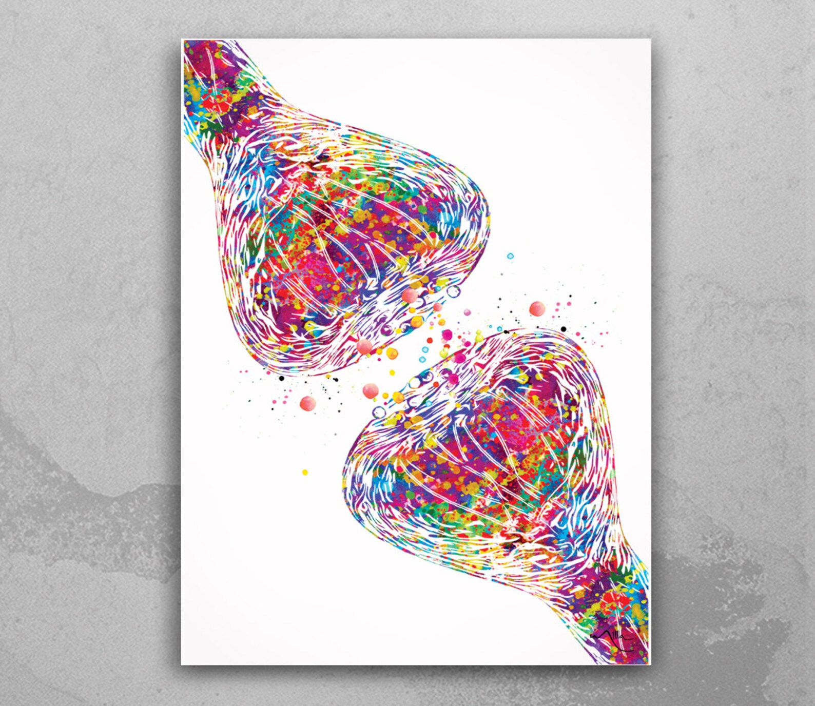 Synapse Receptor Watercolor Print Science Poster Neurology Art - Etsy
