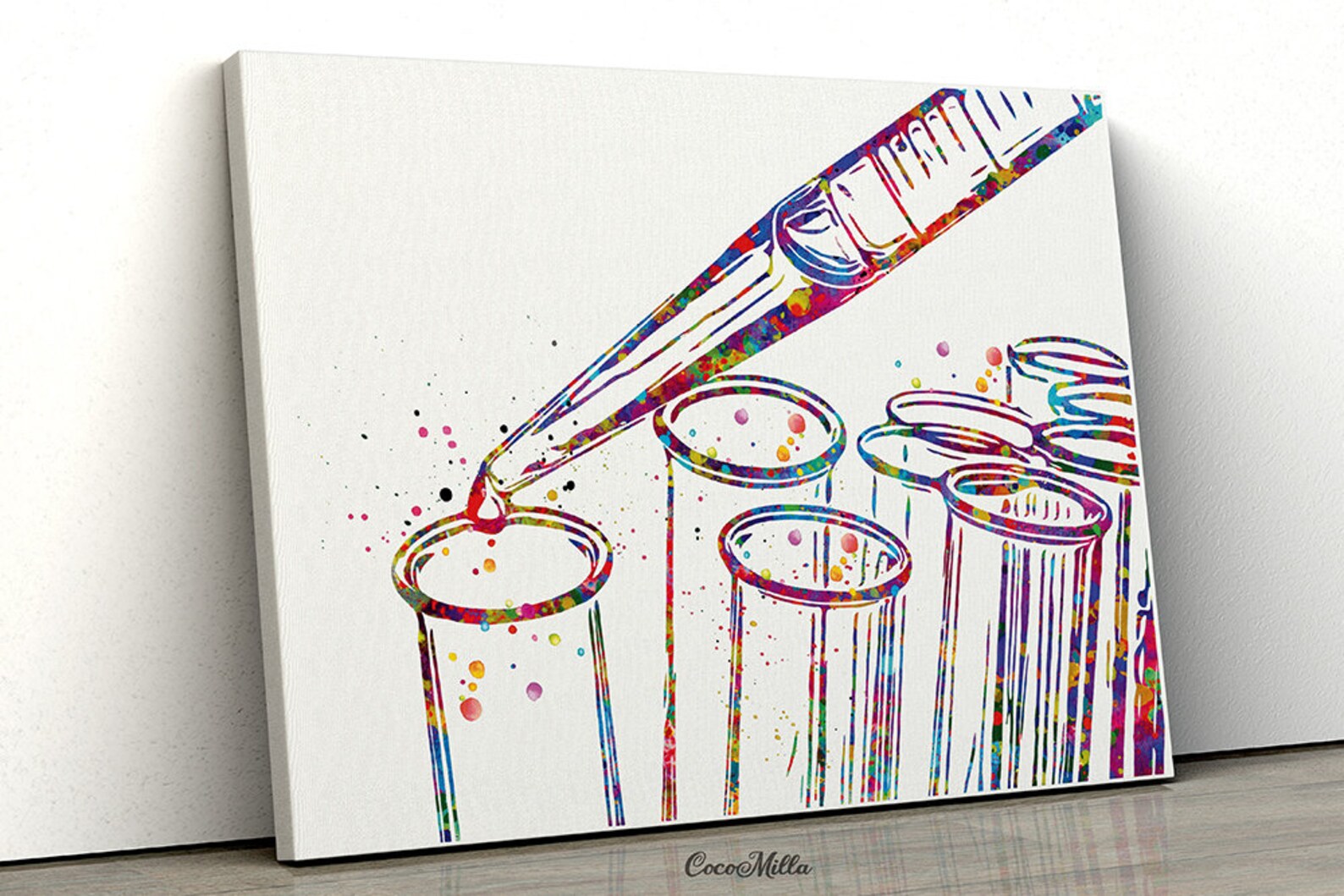Test Tubes and Pipette Watercolor Print Chemistry Phlebotomist Medical ...