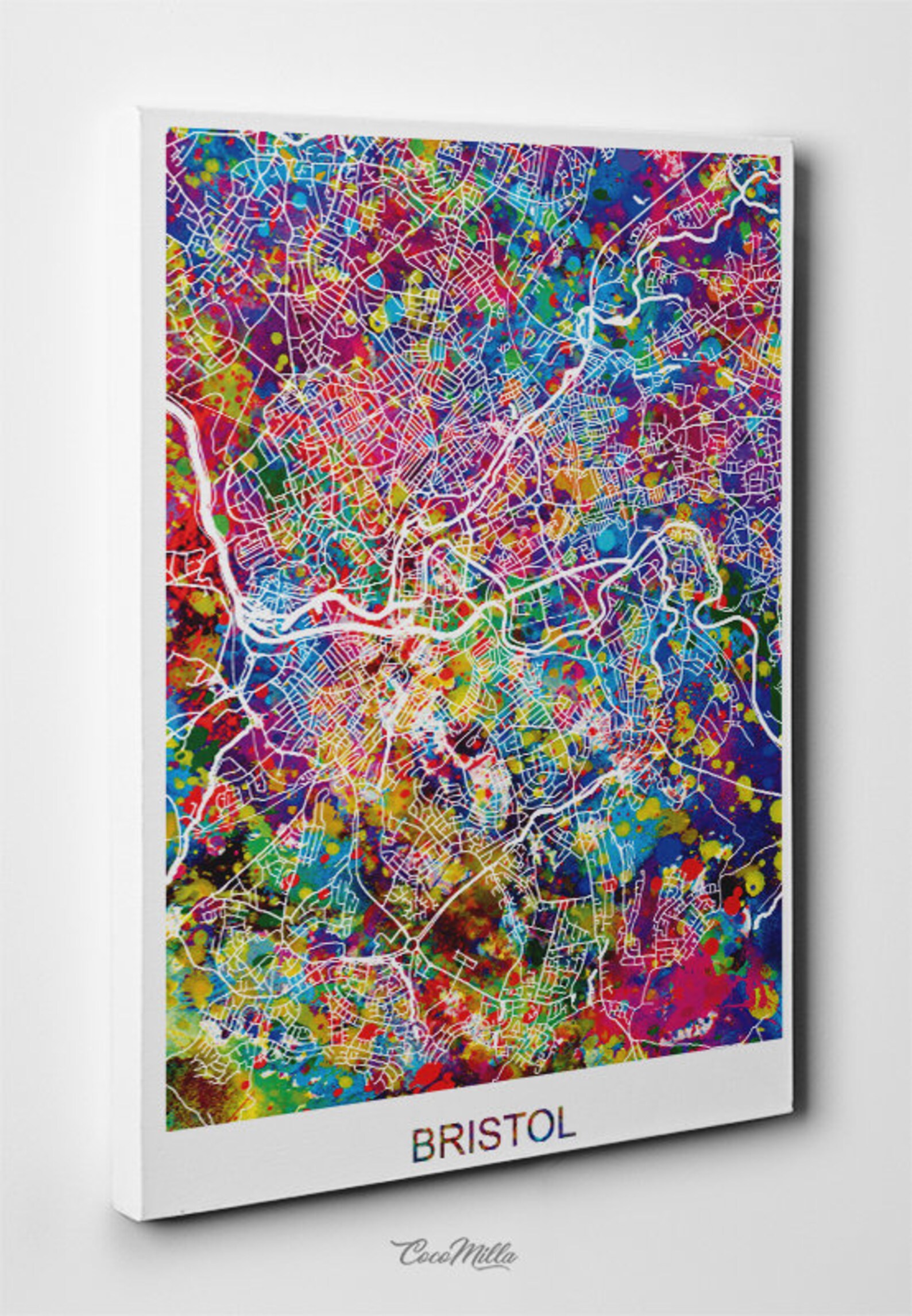 Bristol City Map United Kingdom Watercolor Print Art City Map | Etsy