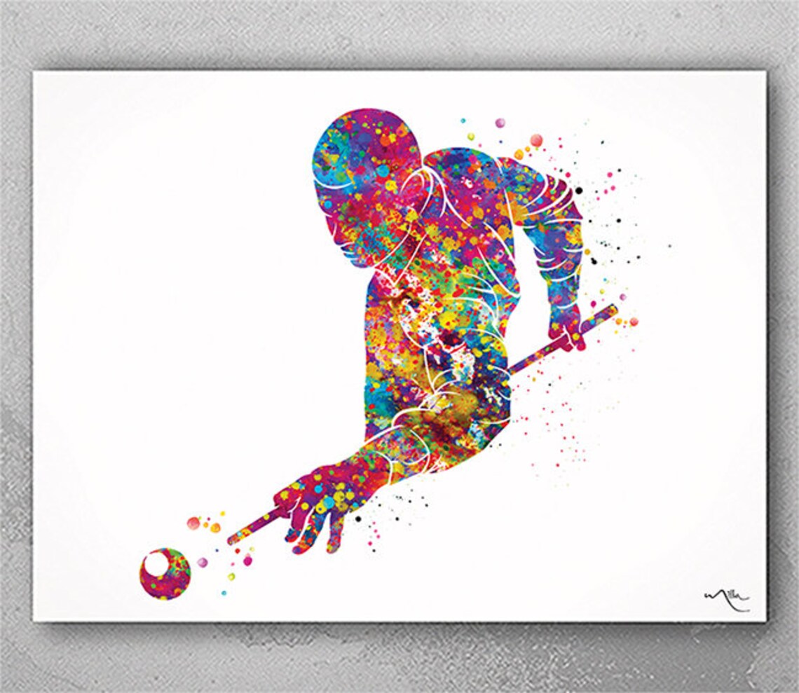 Billiards Watercolor Print Pool Art Snooker Art Wall Decor for - Etsy