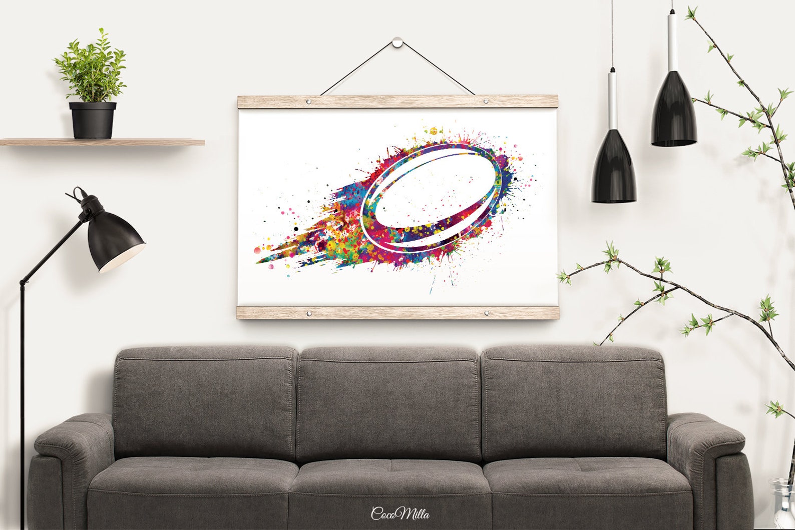 Rugby Ball Watercolor Print Rugby Player Gift Boy Nursery Dorm | Etsy