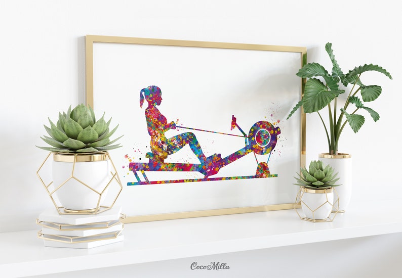 Rowing Woman Watercolor Print Sports Art Rowing Workout Room | Etsy