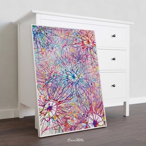 Synaptic Network Watercolor Print Medical Art Science Neurology Brain ...