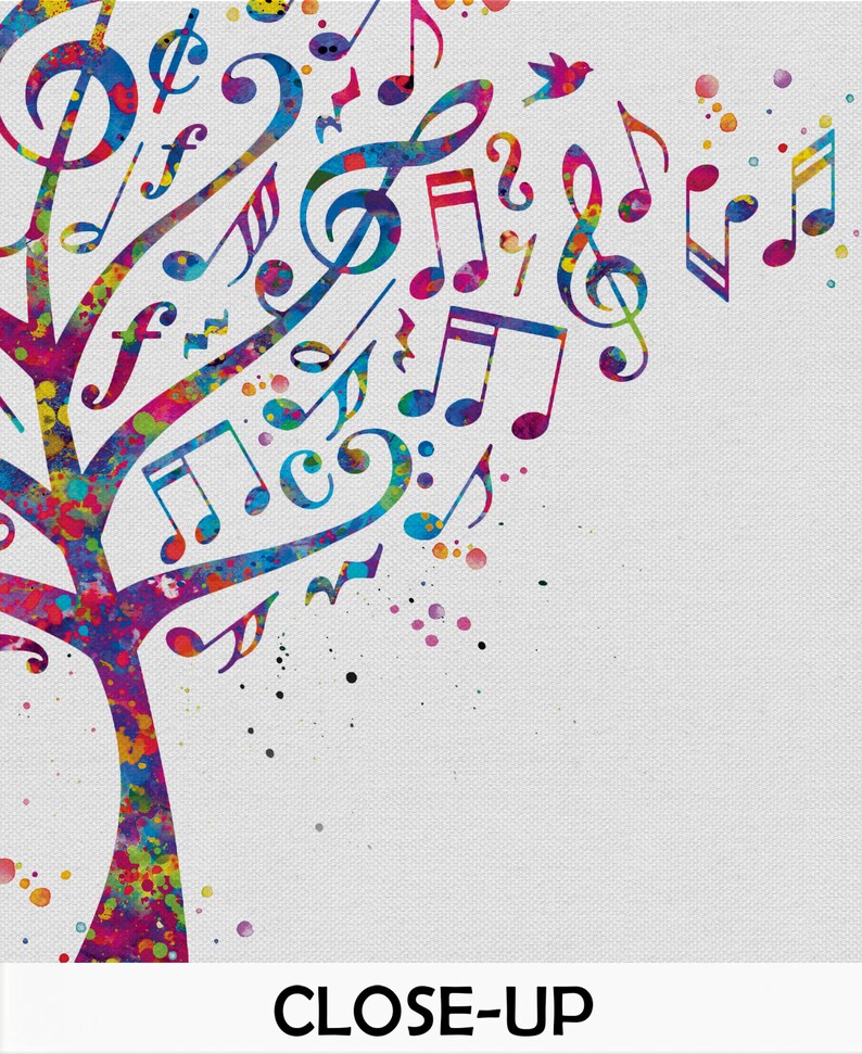 Music Tree Watercolor Print Treble Clef Art Print Art Print | Etsy UK
