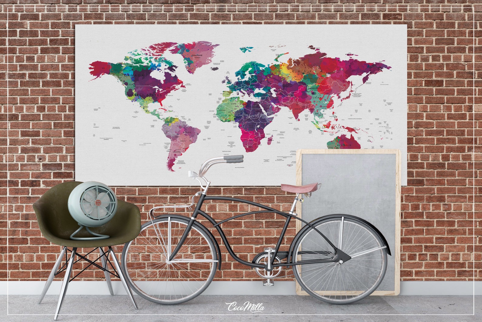 World Map Push Pin Large World Map Decorative Push Pins | Etsy