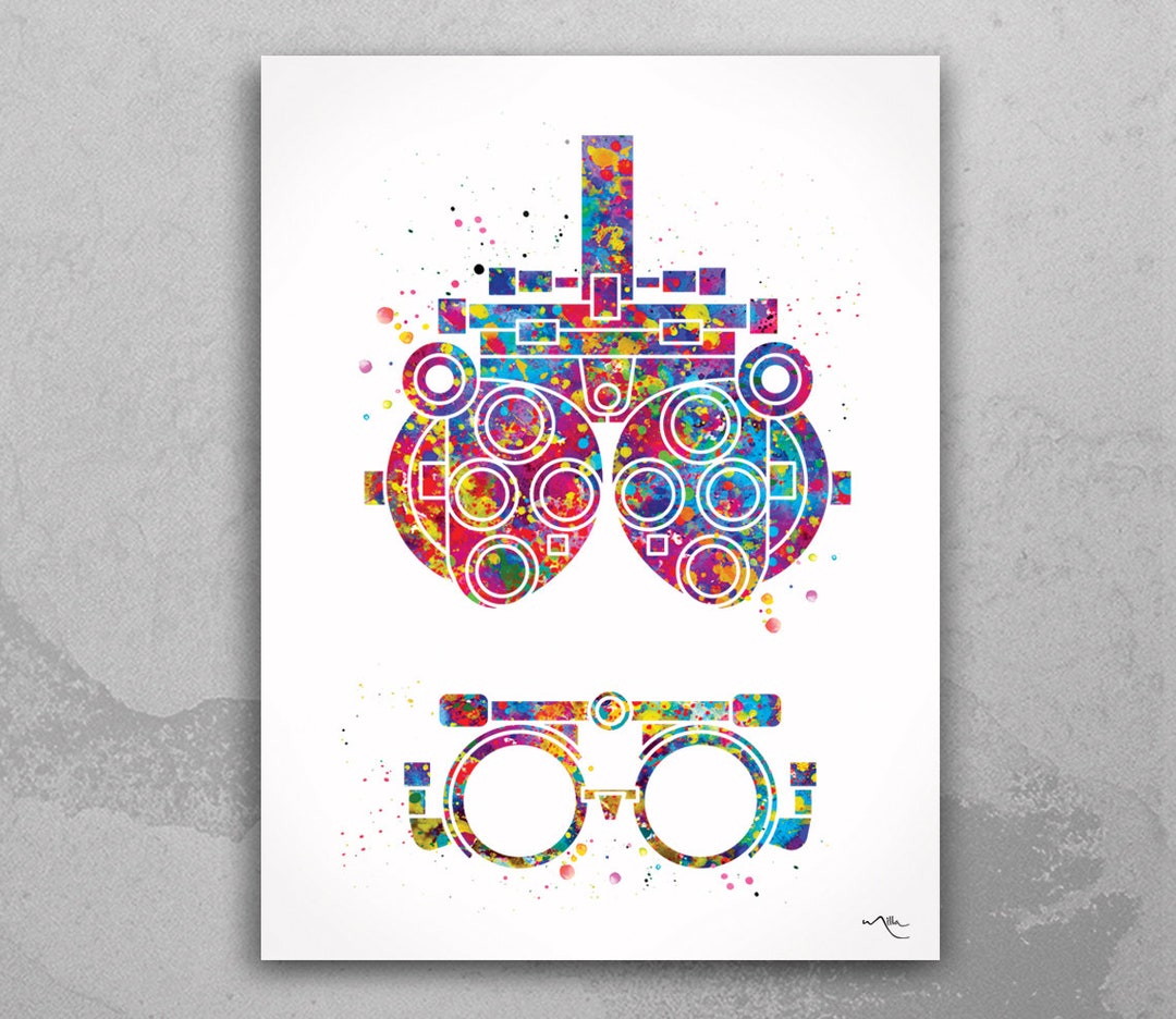 Optometry Tool Watercolor Print Optometrist Gift Optician Poster Eye ...