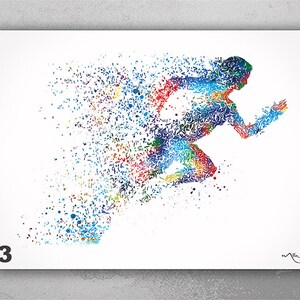 Runner Woman Watercolor Print Runner Female Girl Poster Sport Running ...