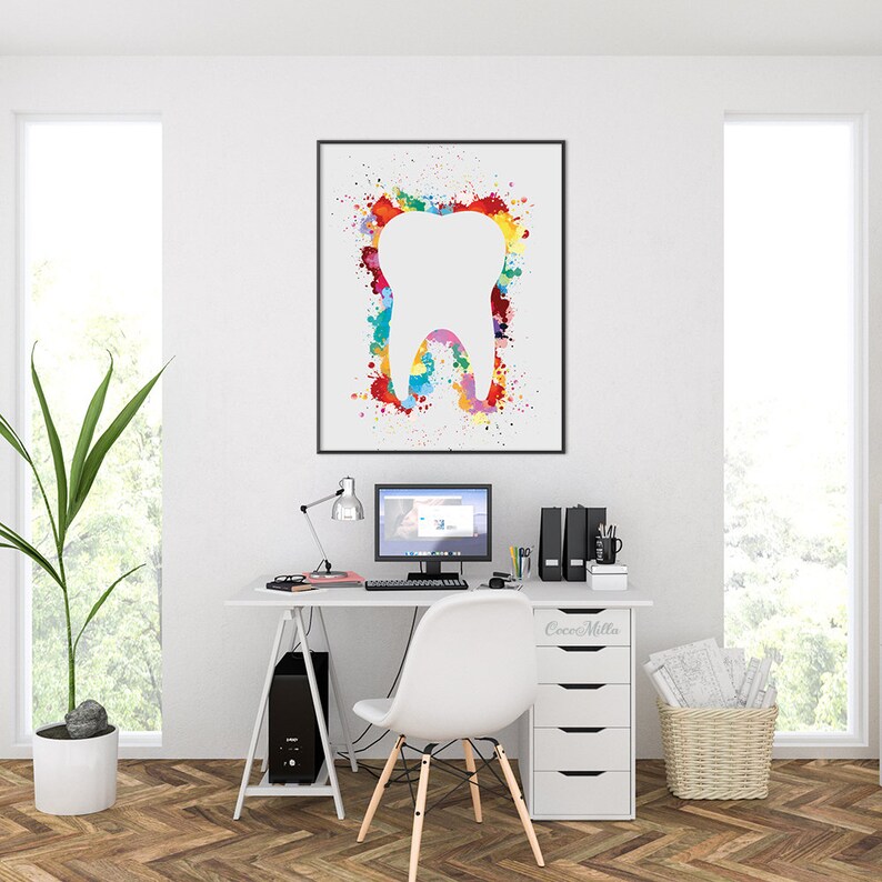 Teeth Art Watercolor Print Tooth Abstract Anatomical Art - Etsy