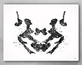 Wall Décor Prints Rorschach Inkblot Test Card 9 Watercolor Print ...