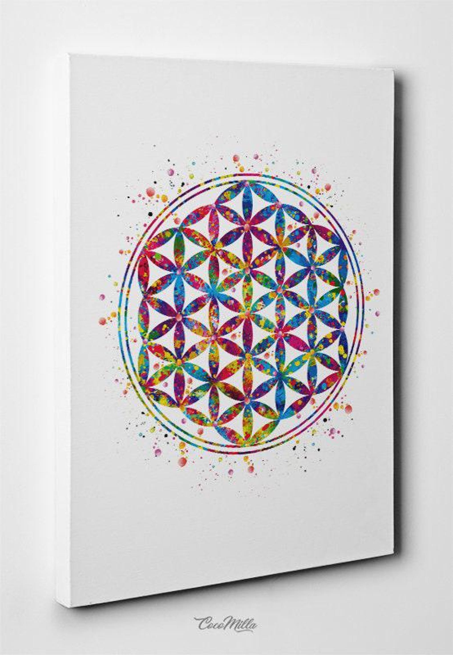 Flower of Life Watercolor Print, Sacred Geometry Wall Art-494 - Etsy