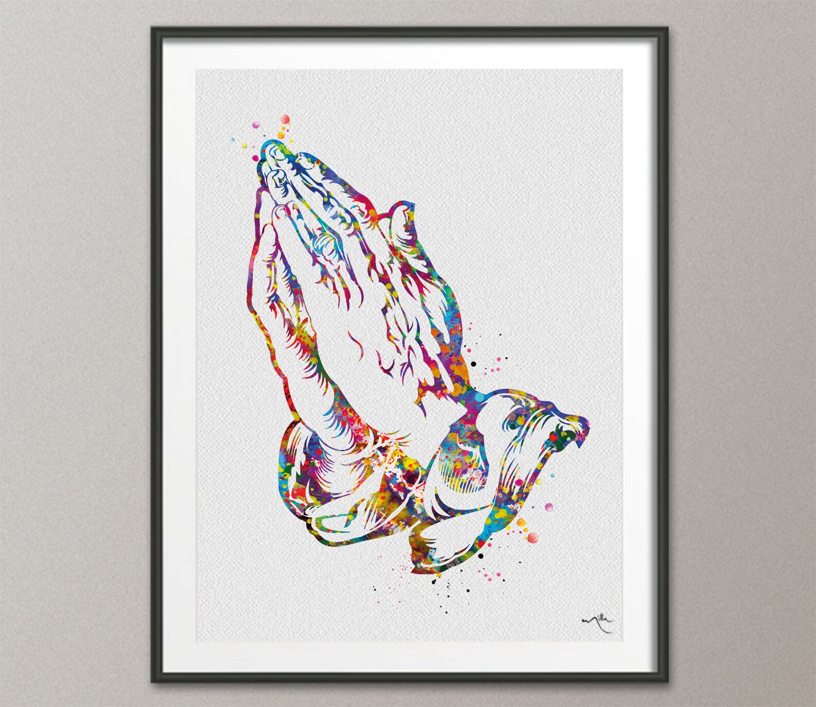 Prayer Hands Watercolor Print Praying Hand Wall Art Religious | Etsy
