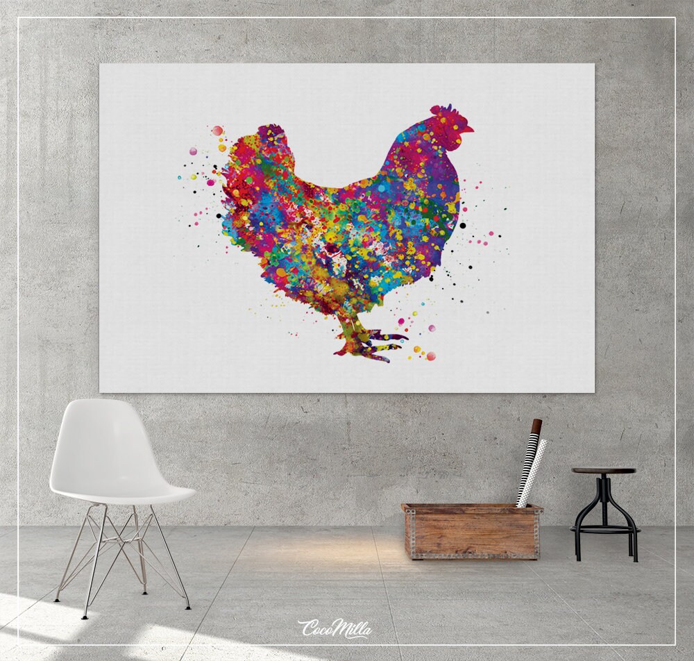 Chicken Watercolor Print Chicken Art Print House Warming Gift - Etsy UK