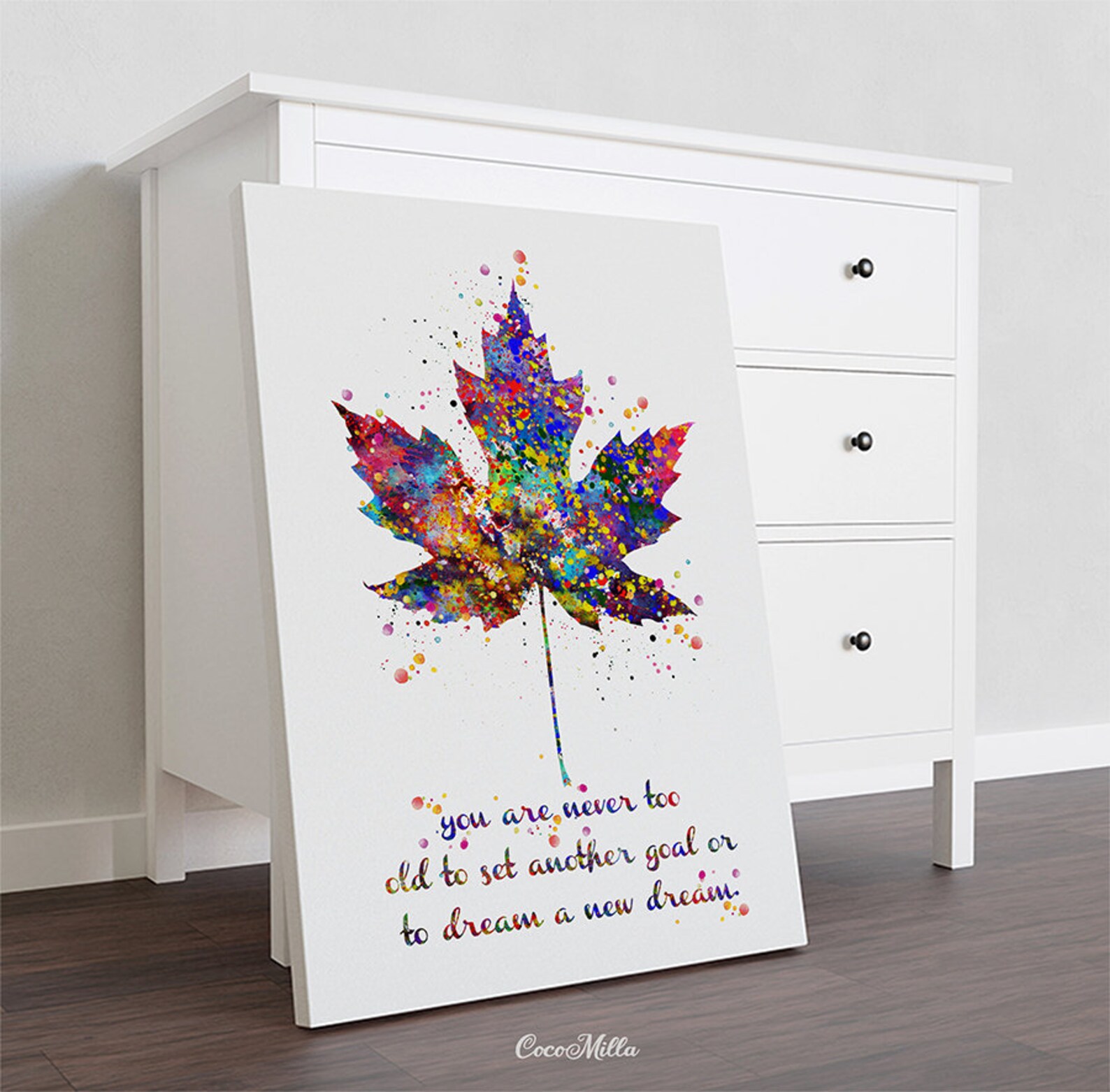Maple Tree Leaf Watercolor Print Inspirational Quote Art - Etsy