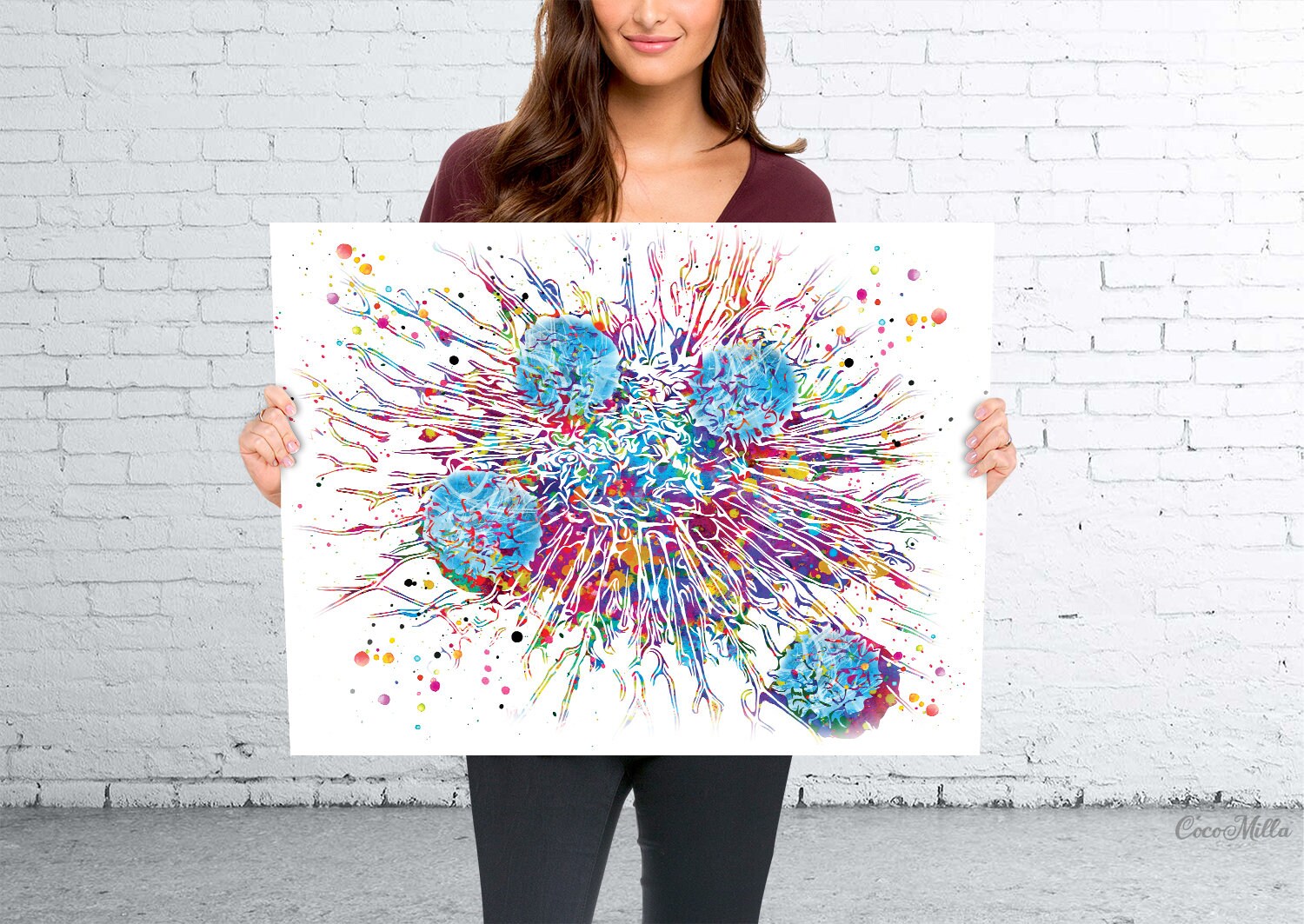 T-cells Watercolor Print Immune Cells Medical Art Science | Etsy