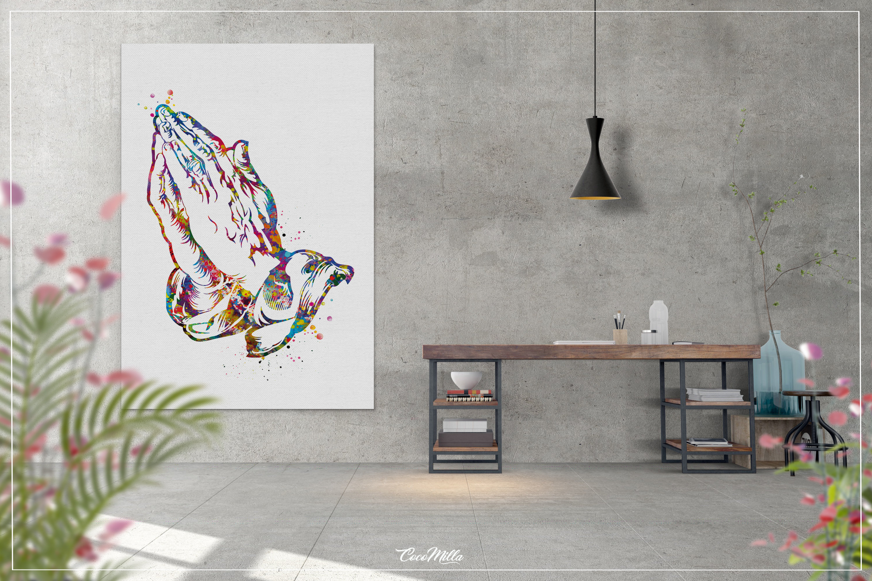 Prayer Hands Watercolor Print Praying Hand Wall Art Religious | Etsy