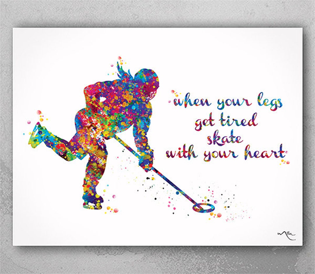 Ringette Player Girl Quote Watercolor Print Ringuette Female - Etsy