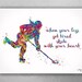 Ringette Player Girl Quote Watercolor Print Ringuette Female - Etsy