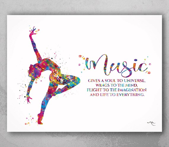 Lyrical Dance Music Quote Watercolor Print Modern Dance | Etsy