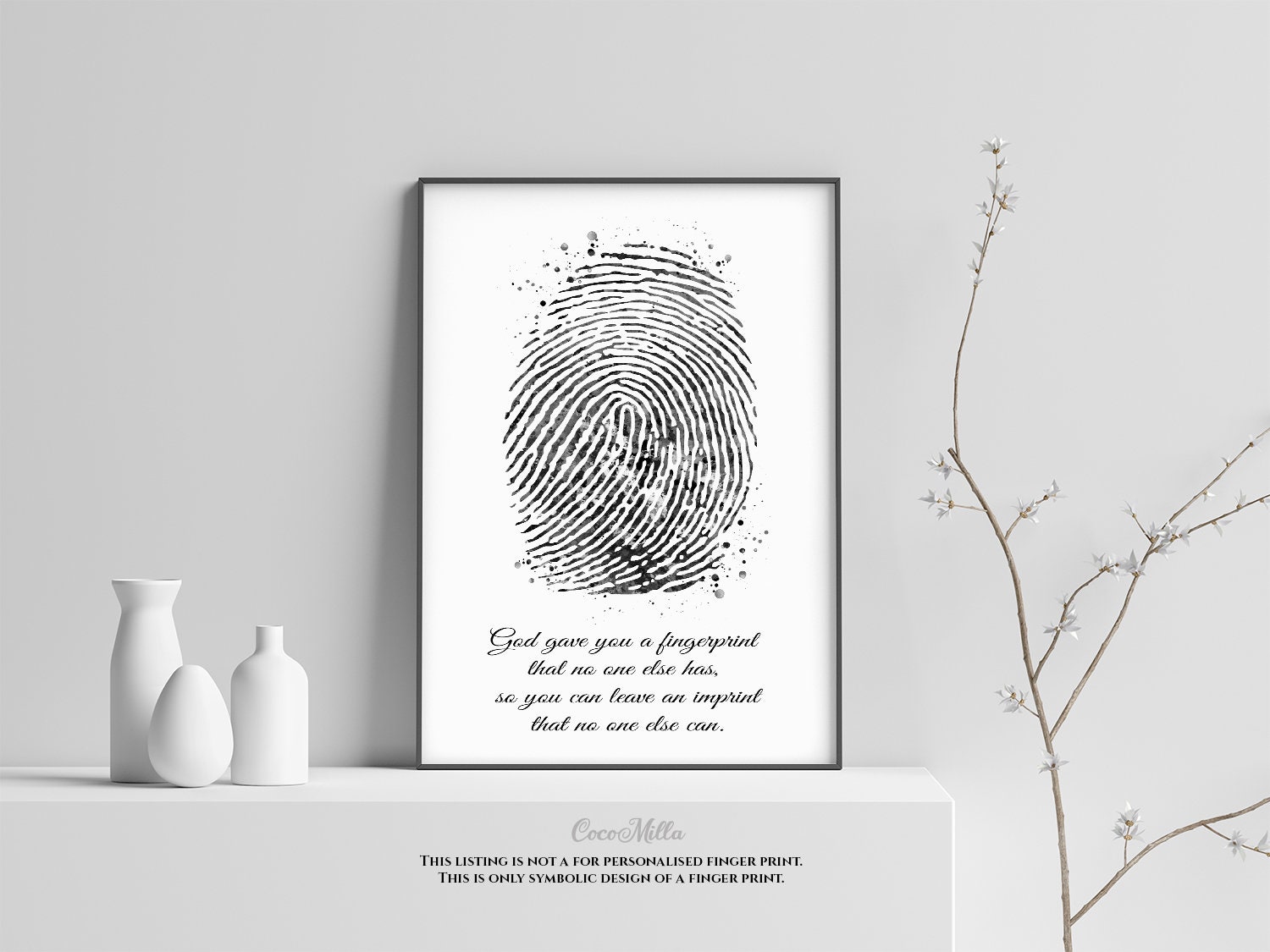 Fingerprint Quote Watercolor Print Finger Print Poster - Etsy Australia