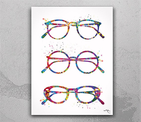 Eyeglasses Watercolor Print Optometrist Gift Optician Poster - Etsy