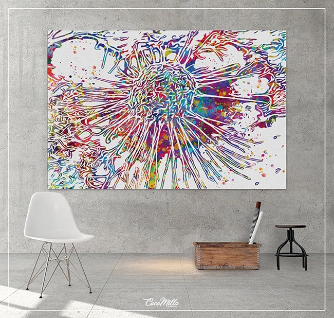 Cancer Cell Watercolor Print Medical Art Science Histology | Etsy